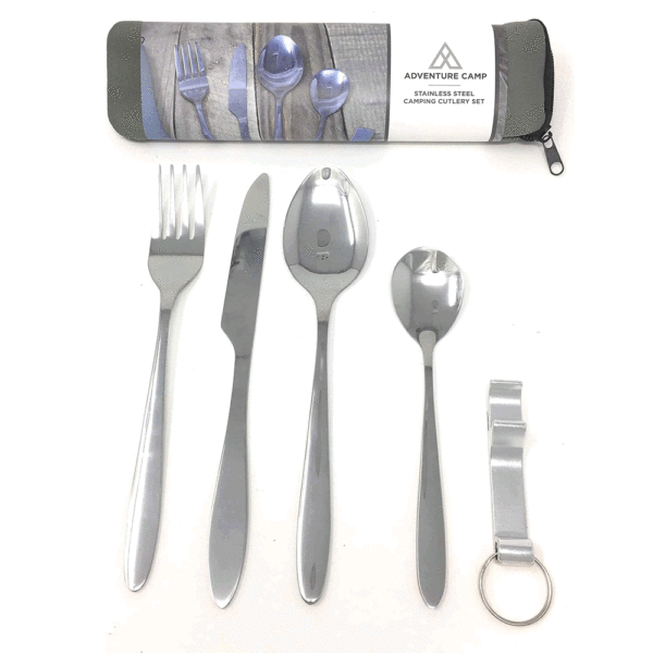 Buy Stainless Steel Travel Cutlery Set with Storage Pouch