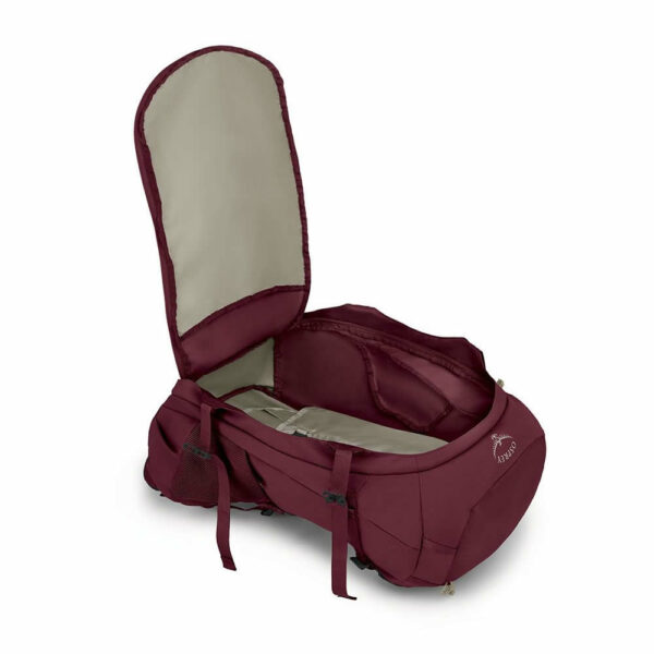 Buy Osprey Fairview Trek 50 | Free UK Delivery | Zircon Red, Night Jungle Blue