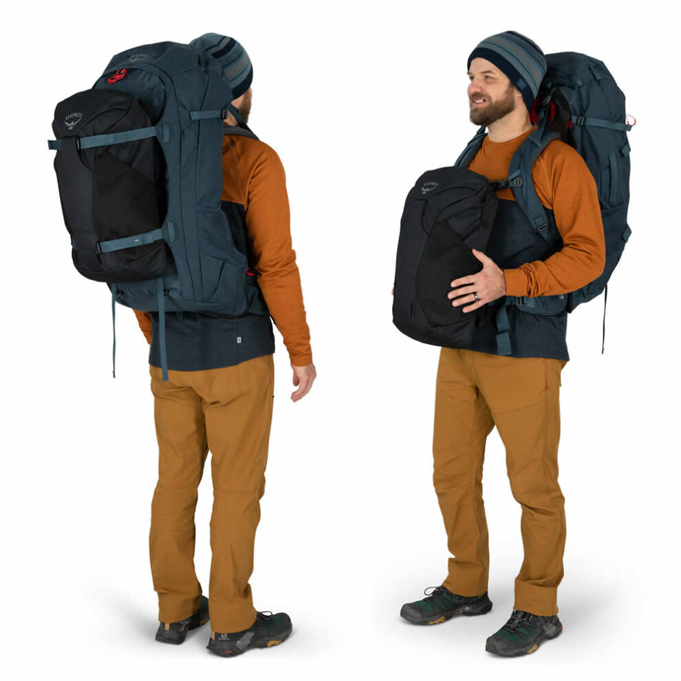 Buy Osprey Farpoint Trek 75 | Free UK Delivery | Muted Space Blue & Black