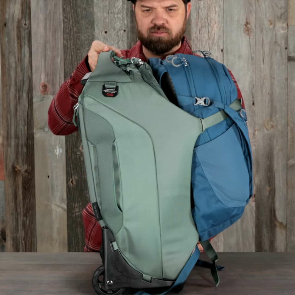 Buy Osprey Sojourn Shuttle 130 Wheeled Duffel | Black & Koseret Green ...