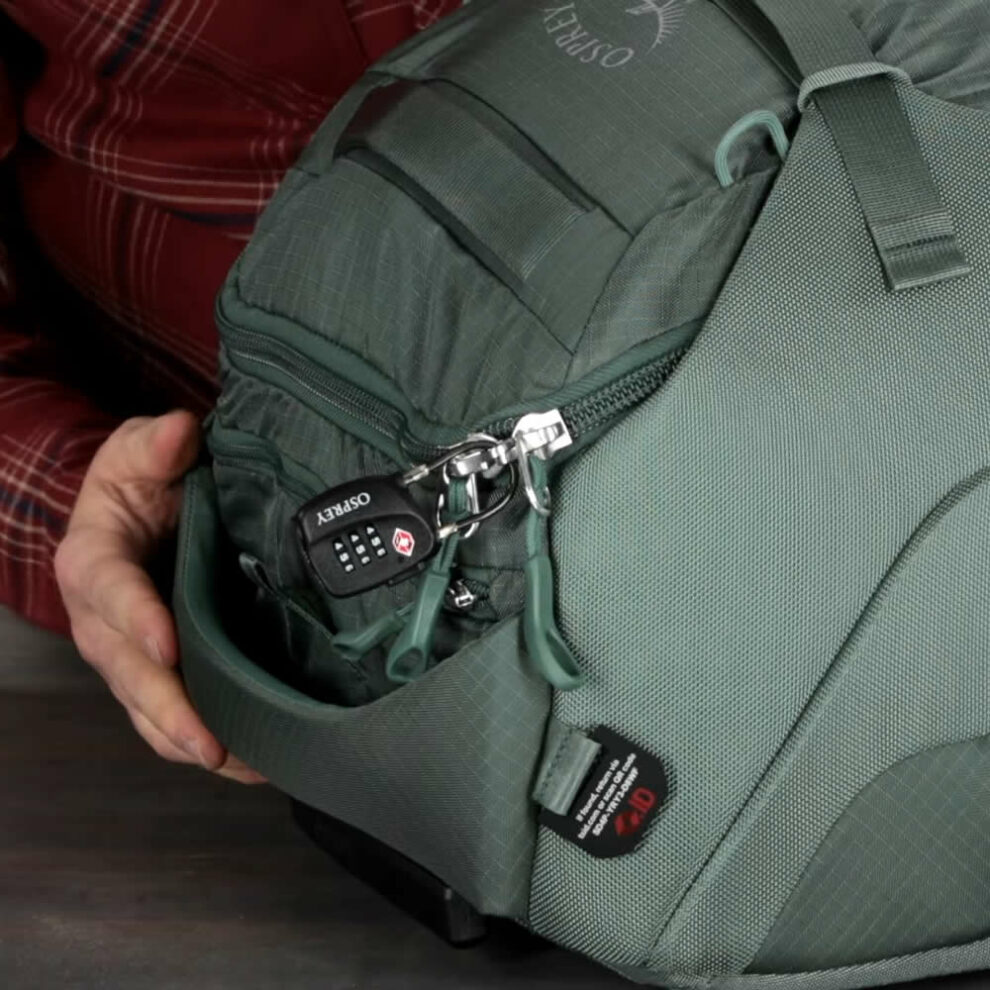 Buy Osprey Sojourn Shuttle 130 Wheeled Duffel | Black & Koseret Green ...